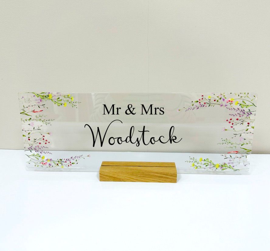 Wildflowers Top Table Sign - Lavender Eight