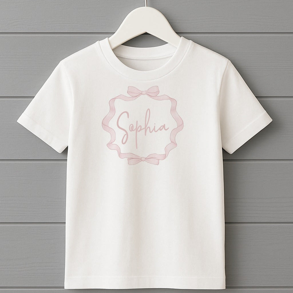 Kids Personalised Ribbon Frame T-shirt
